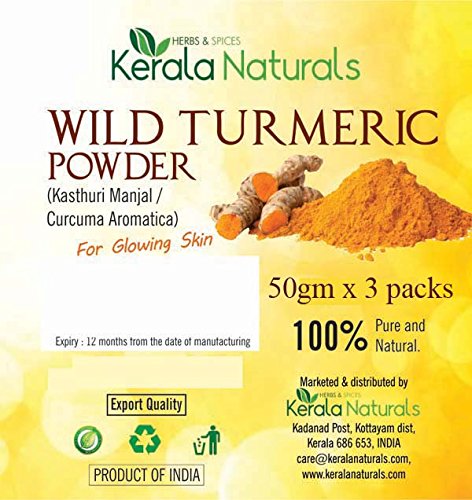 Buy Kerala Naturals Wild Turmeric Powder 150g (50gm x 3 Packs) Online ...