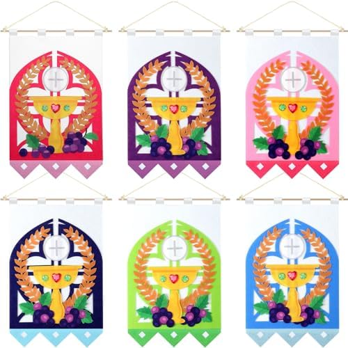 Amazon.com: SmoothNovelty 6 Sets First Communion Banner Kits 9 x 12 ...