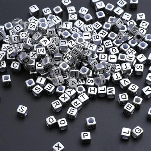 Amazon.com: Quefe 1440pcs Acrylic Letter Beads White Cube Sorted ...