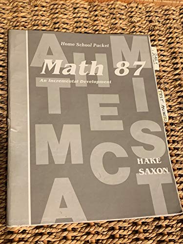 Saxon Math 87 - Home School Packet - ANSWERS: Hake/Saxon: Amazon.com: Books