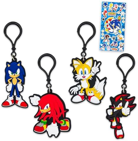 Amazon.com: Sonic the Hedgehog Keychain Set - 4 Pc Keychain Bundle ...