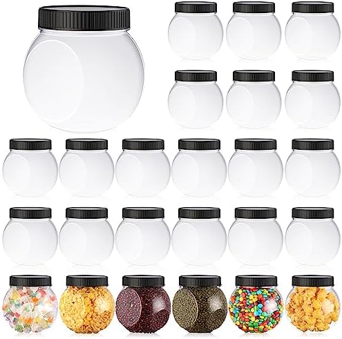 Amazon.com: Tradder 24 Pack Plastic Candy Jars with Lids 19 oz Clear ...
