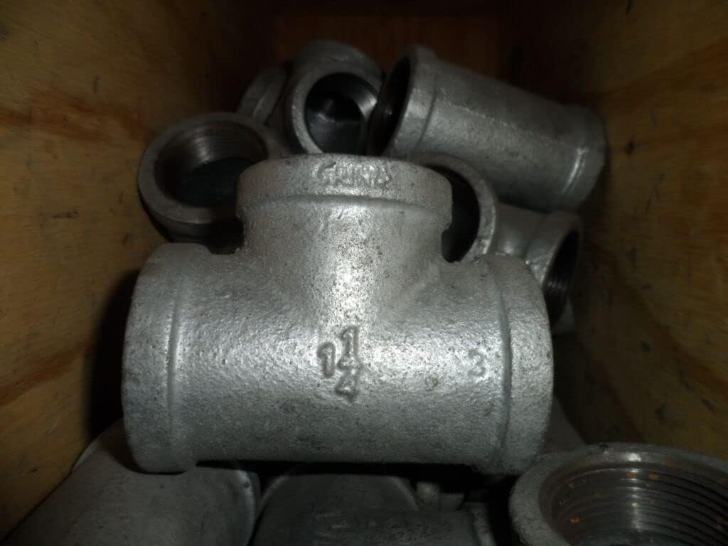 Amazon.com: 1-1/4" Galvanized Tee Outdoor Threaded Gas Pipe Tee (SOLD ...
