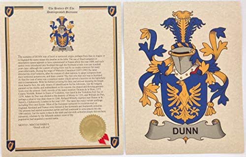 Amazon.com: Dunn - Coat of Arms and Last Name History - 8.5x11 Print ...