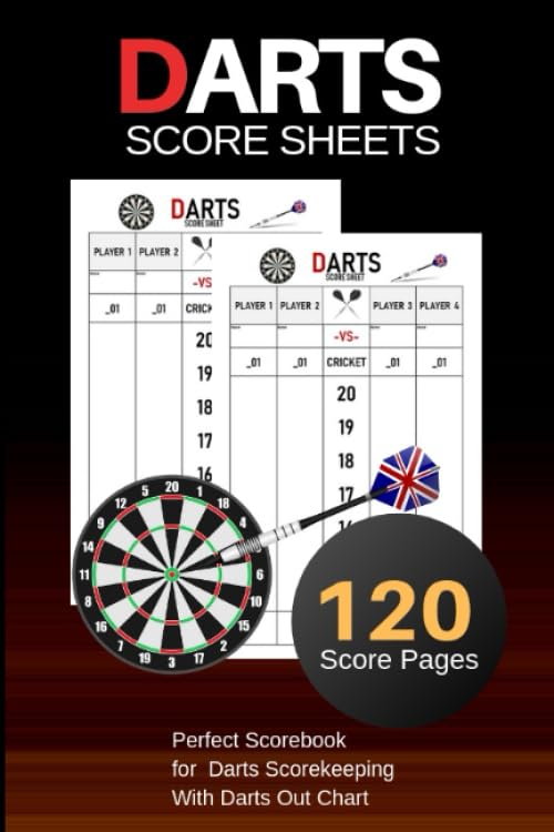 Darts Score Sheets: Darts Score Pads | Score Keeper Notebook | Perfect ...