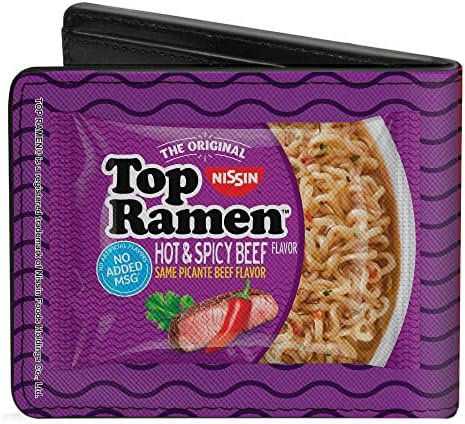 Amazon.com: Buckle-Down Men's Bifold Wallet Top Ramen, 4.0" x 3.5 ...