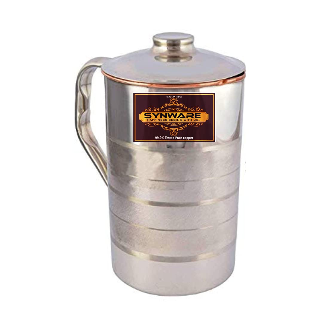 Buy Synware Veda Steel and Copper jug with Health benfits, 1500ml ...