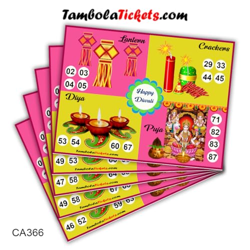 Deepawali puja Happy Diwali Theme tambola Tickets Bingo housie lotto ...