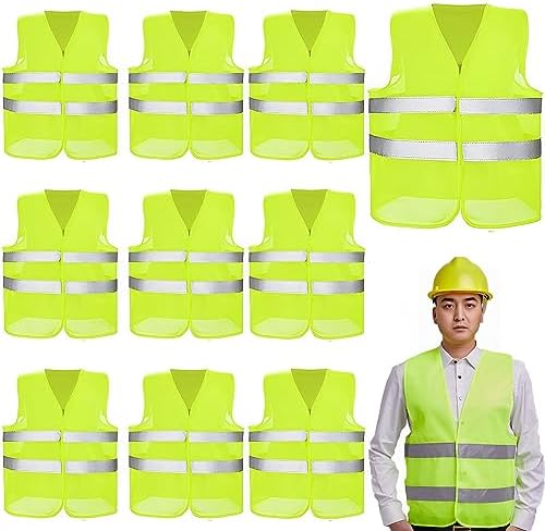 DUSKCOVE 10 Pack High Visibility Safety Vest for Traffic Work, Running ...