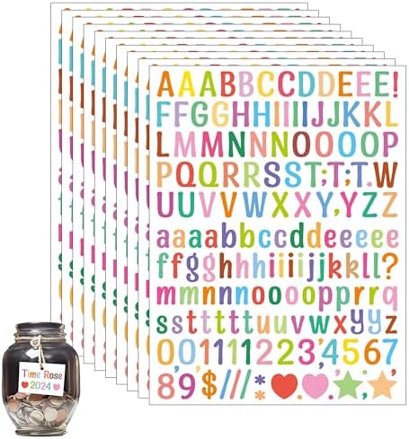 Amazon.com: 10 Sheet Cursive 1/2 Inch Small Letter Stickers, 1180Pcs 0. ...