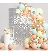 Amazon.com: Shimmer Wall Backdrop Silver Iridescent Square Sequin Wall ...
