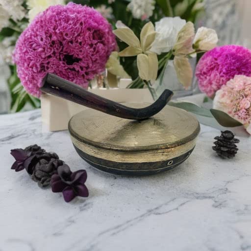 PITTAL™ Traditional Bronze Ghanta with Cane Stick | Kansa Ghanta/Pooja ...