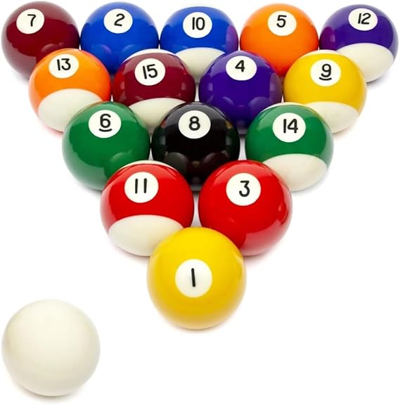 ATEK Spots and Stripes Pool Table Ball Set UK 2INCH, 16pcs Pool Ball ...
