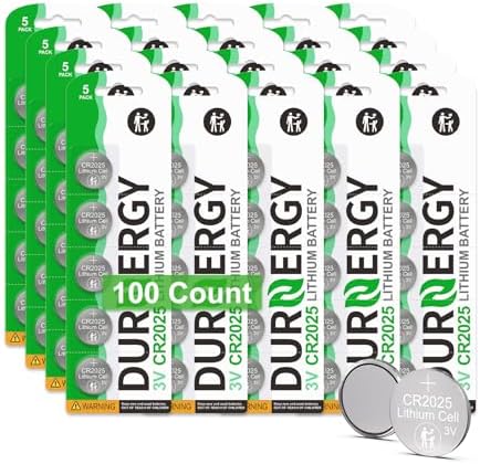 Amazon.com: DURNERGY CR2025 3V Lithium Battery 100 Pack, Button Battery ...