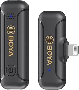 BOYA BY-WM3T2 Wireless Lavalier Microphone for iPhone iPad, Plug Play ...