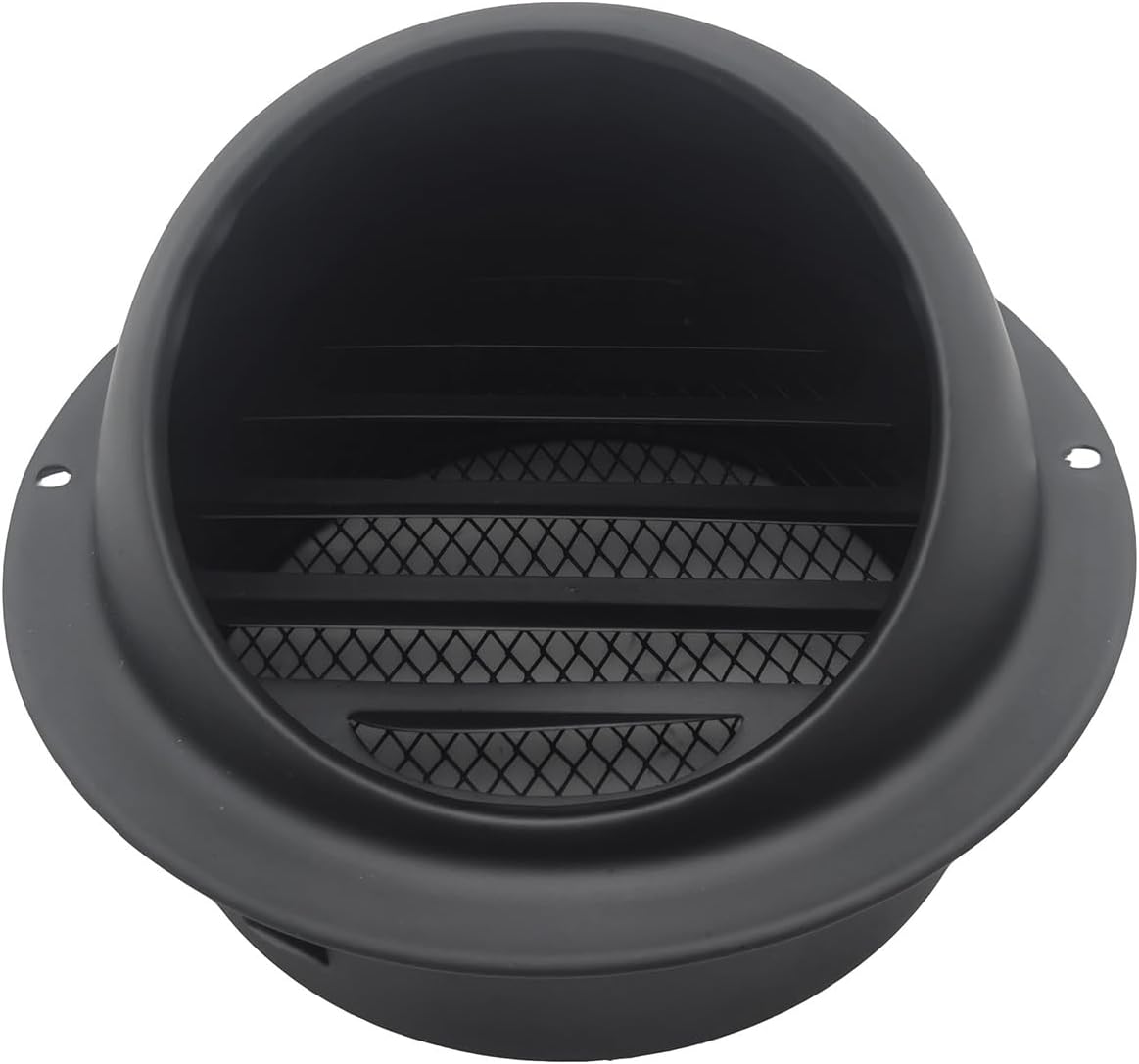 6 Inch Round Vent Cover, Black Stainless Steel Air Vent Built in Screen ...