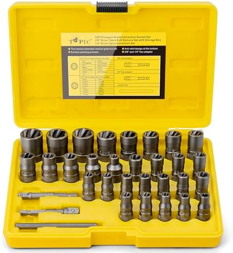 Impact Bolt & Nut Remover Set 13 Pieces, Nut Extractor Socket, Bolt ...