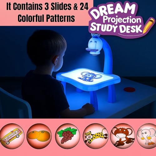 GRAPHENE Drawing Projector Table Set Blue Led Drawing Board for Kids ...