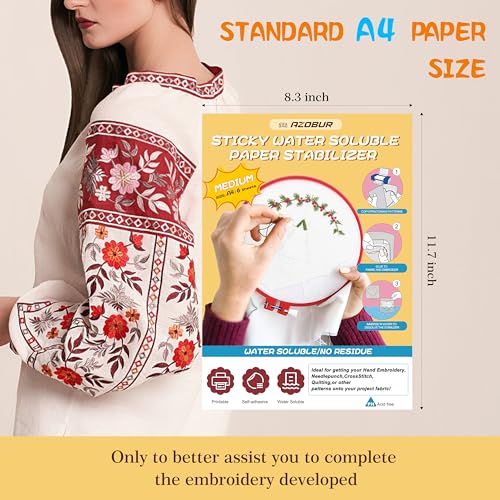Snapklik.com : 6Pcs self-Adhesive Water Soluble Embroidery ...