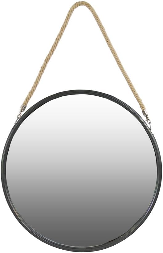 Amazon.com: Urban Trends Metal Round Mirror with Rope Hanger in LG ...