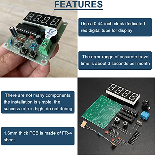 Snapklik.com : 4 Bits Digital Electronic Clock DIY Kits MCU Digital ...