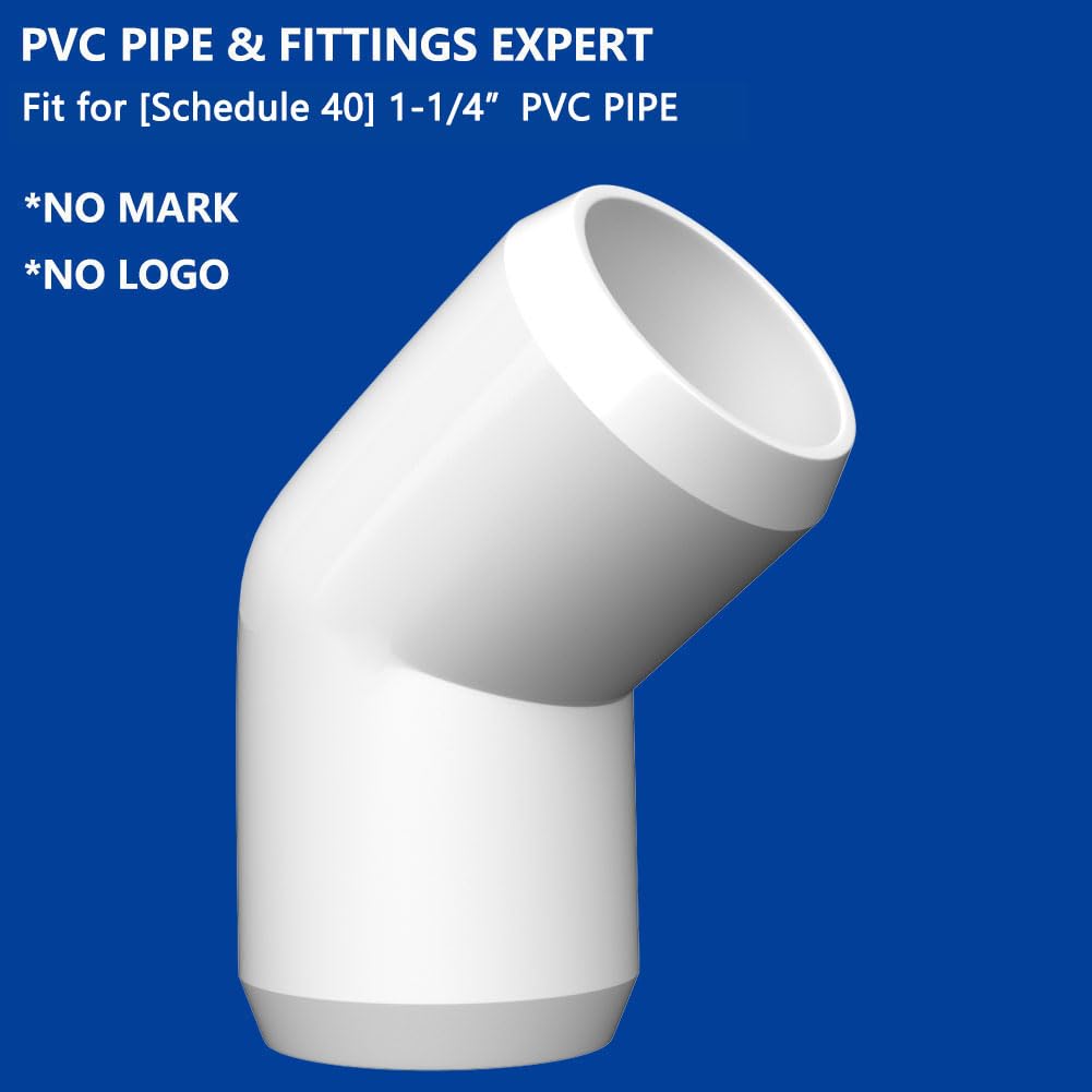 Snapklik.com : letsFix 45 Degree PVC Fittings 1-1/4 Inch (4-Pack ...