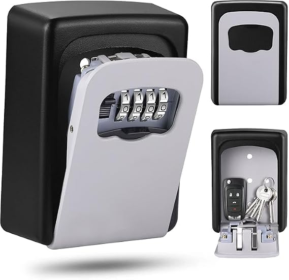 Key Safe Wall Mounted – Waterproof Outdoor Lockbox with 4-Digit ...