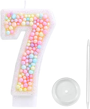 Amazon.com: Sweety Colorful Candy Shaped Number Cake Candle, Sequin ...