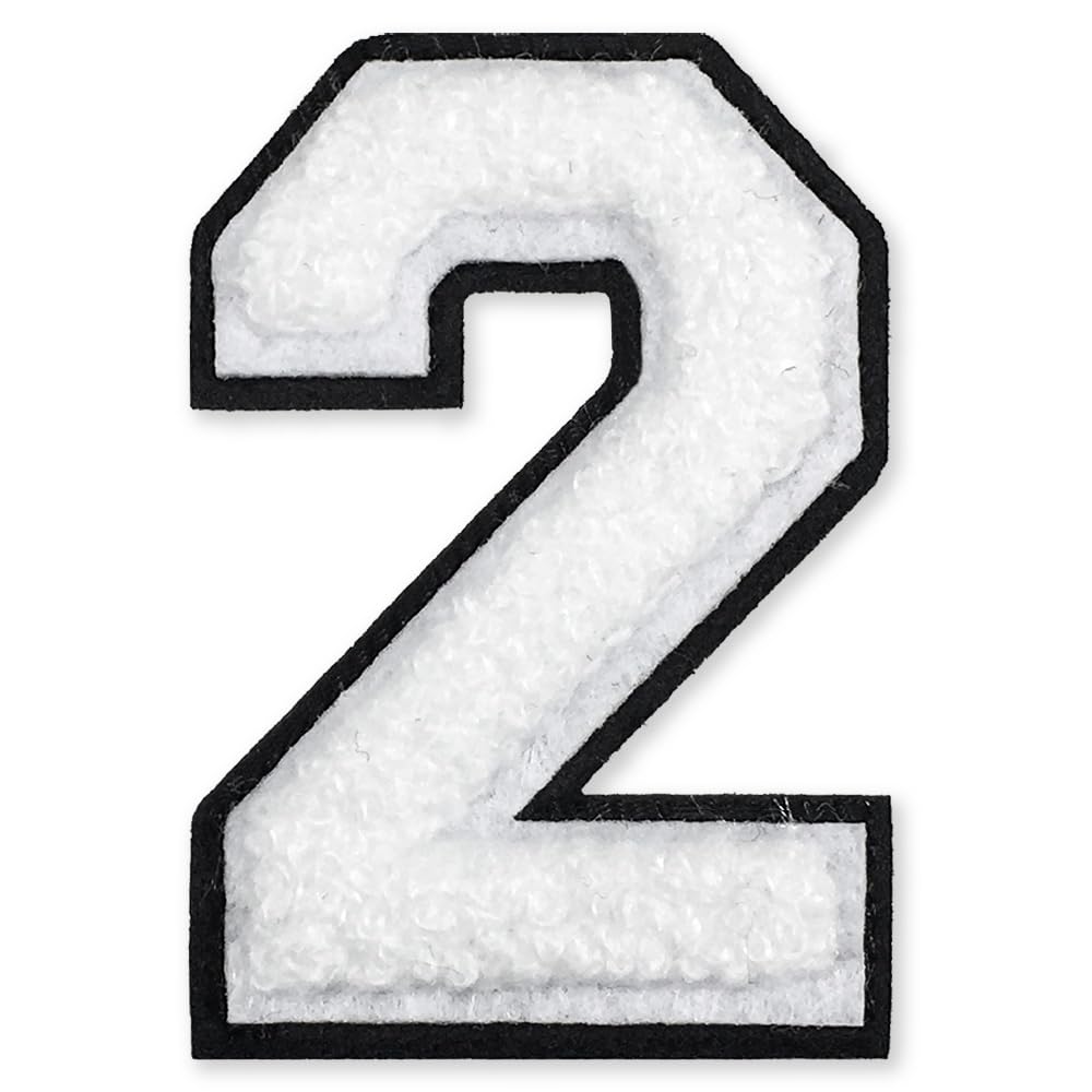 Snapklik.com : Number 2 - Chenille Embroidery Varsity Iron-On Patch By ...