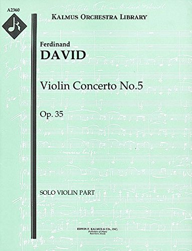 Amazon.com: Violin Concerto No.5, Op.35: Solo violin part [A2360 ...