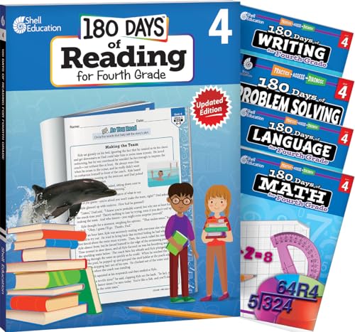 180 Days of Fourth Grade Practice, 4th Grade Workbook Set for Kids Ages ...