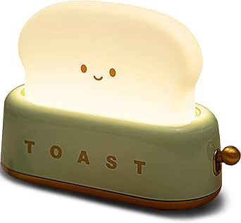 HERBESTBAY Toast Lamp, Retro Style Cute Night Light for Kids, Type-C ...
