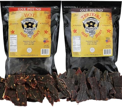 Amazon.com: Lone Star Beef Jerky - Teriyaki & Hot - 1 Pound (Pack of 2 ...