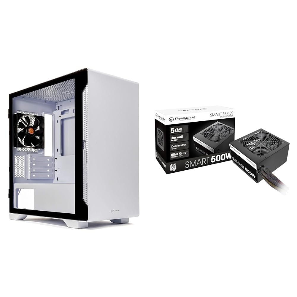 Amazon.com: Thermaltake S100 Tempered Glass Snow Edition Micro-ATX Mini ...