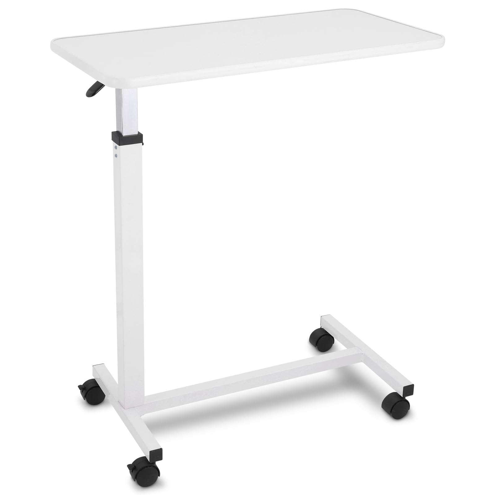 Altus Adjustable Overbed Bedside Table with Rolling Lockable Wheels ...