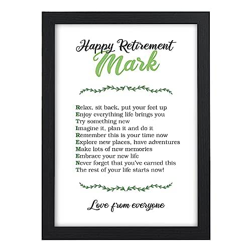 Beecreative Happy Retirement Poem Personalised - Retirement Gifts For ...