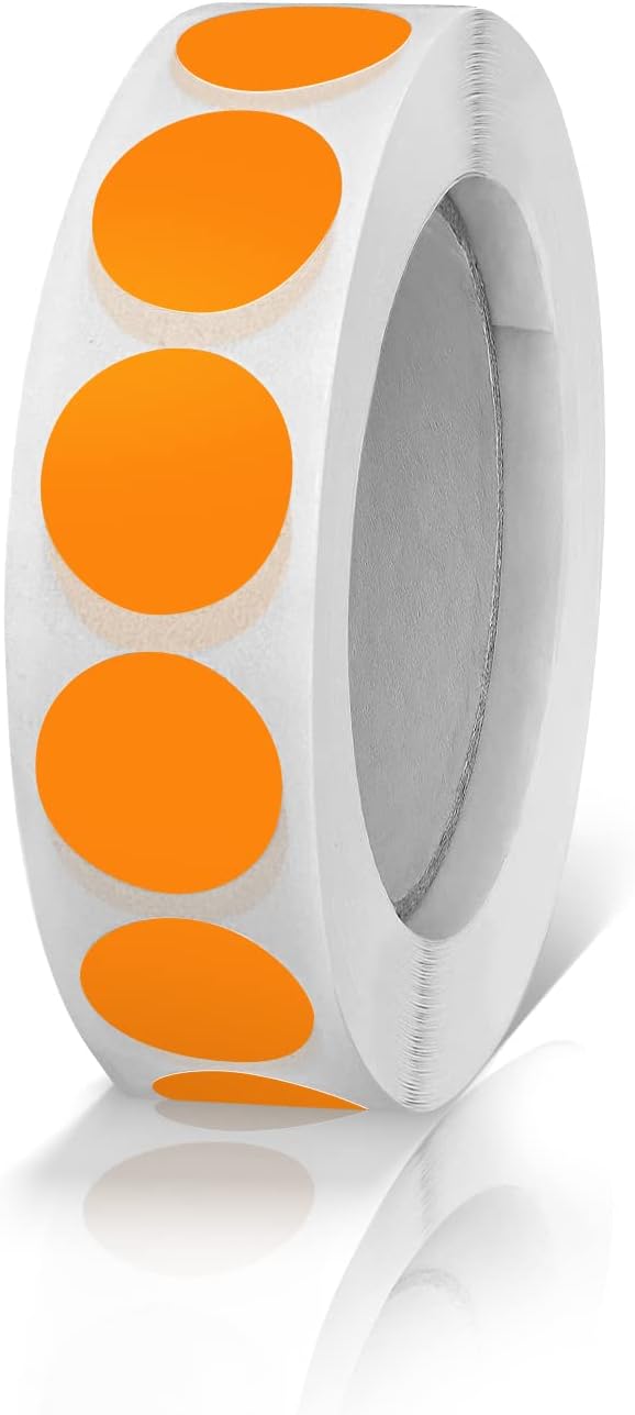 Round Stickers Orange 13mm Circle Labels with Color Coding Dot Sticker ...