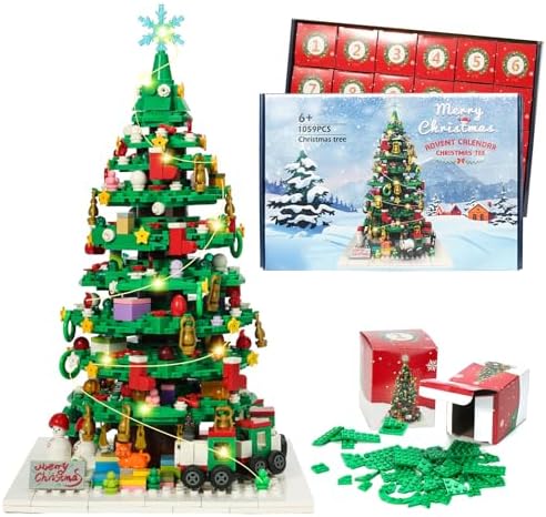 Amazon.com: Advent Calendar 2025 Building Blocks Kit - Christmas Tree ...