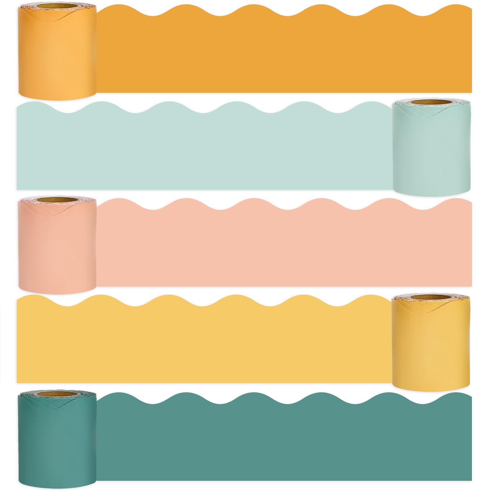 Amazon.com : Whaline 164ft Boho Color Bulletin Board Borders 5 Rolls ...