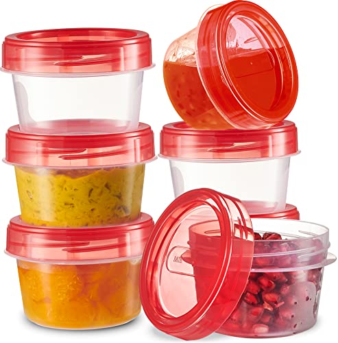 PLASTICPRO 6 Pack Twist Cap Food Storage Containers with Red Screw on ...