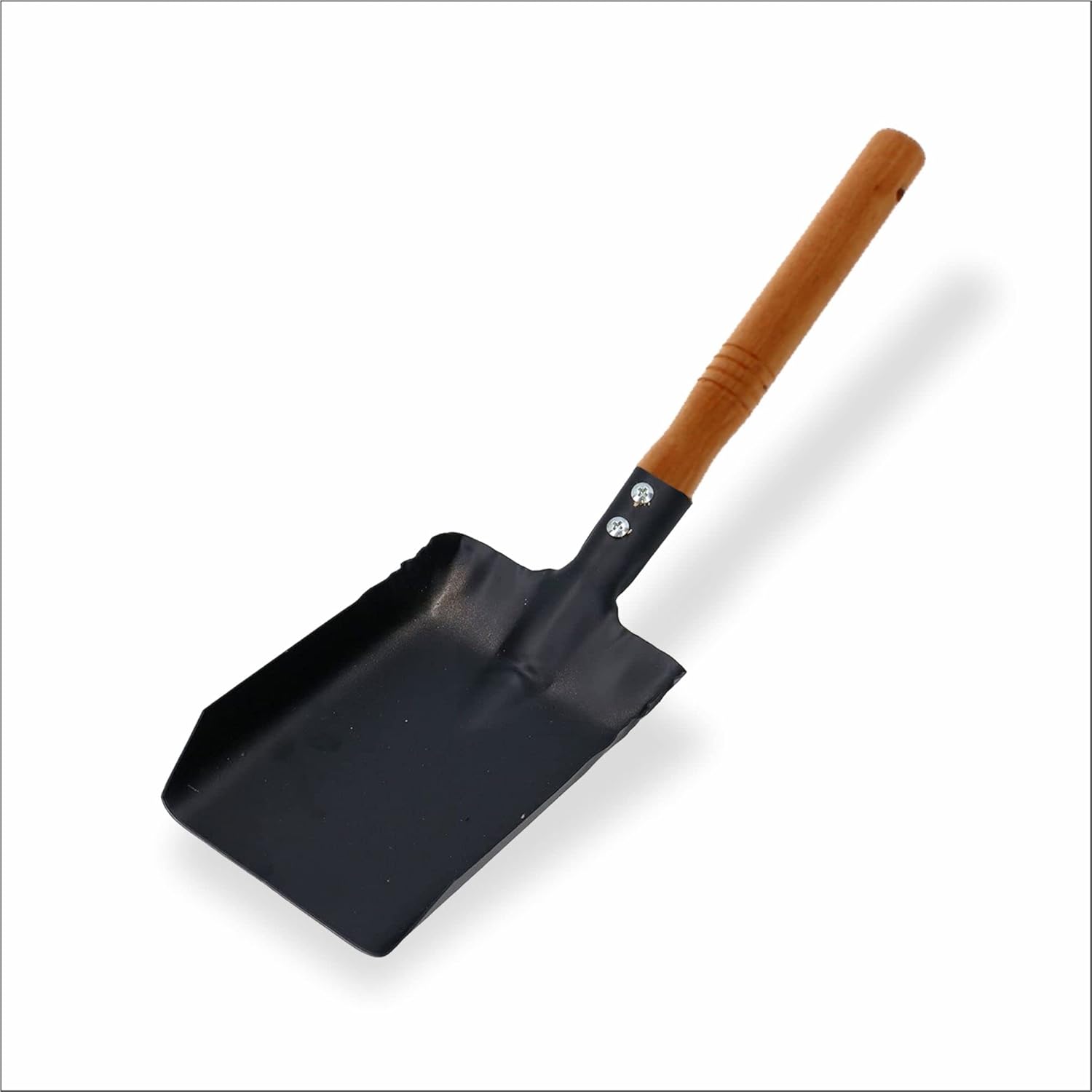 Be Charmed Strong Metal Coal Shovel with Wooden Handle | 37.2 x 10 x 2. ...