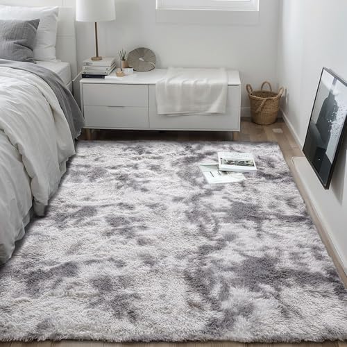 Amazon.com: Ophanie Small Area Rug, 2x3 Throw Grey Cheap Fluffy Shaggy ...