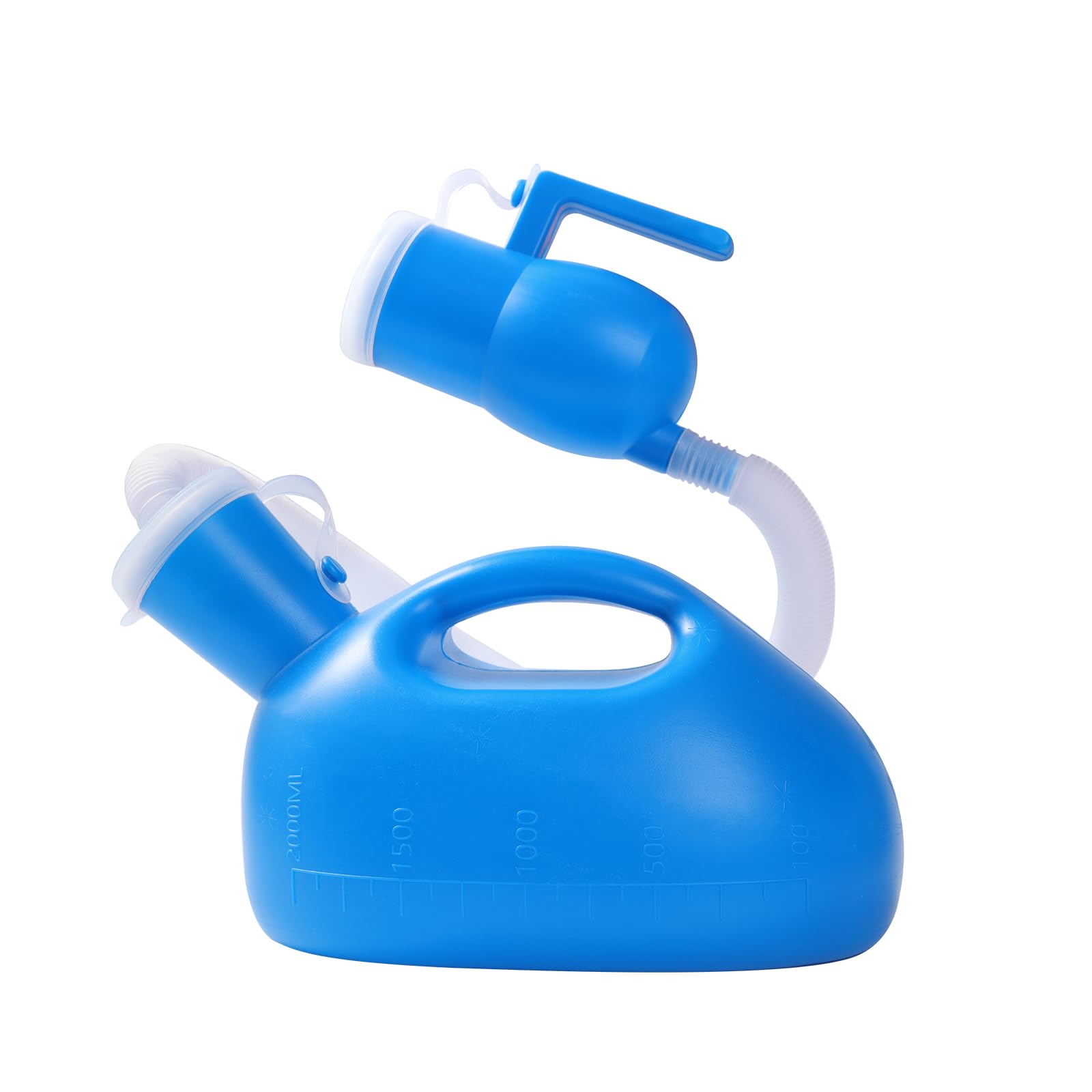 ENLUNTRA Portable Urinals for Men 2000 ml，Reusable Pee Bottles for Men 60" Long Hose with Lid ...