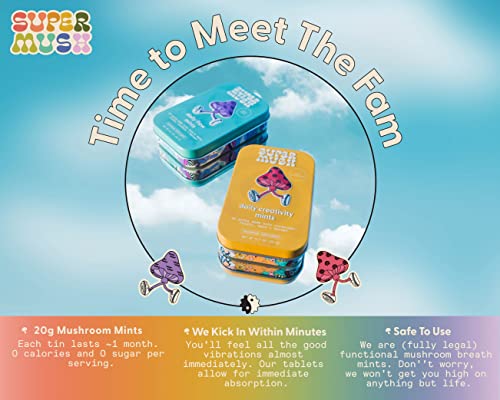 SuperMush Daily SuppleMint | Mushroom Mint Supplement | Mints for ...