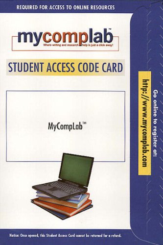 MyCompLab 1.0 Website Student Access Card: 9780321245274: Amazon.com: Books