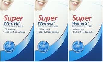 Poligrip Wernets Super Denture Fixative Powder 50g (3 Packs) : Amazon ...