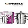 22 CM Euro Steamer Cookware Set with Glass Lid & Handles Stainless ...