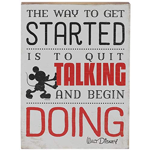 Amazon.com: Disney Mickey Mouse Quit Talking and Begin Doing Wood Wall ...