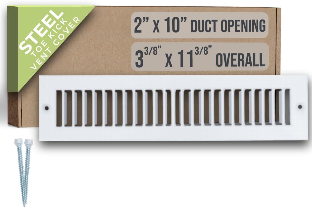 Toe Ductor, Pre-Assembled Wall Vent Under Cabinet Toe Kick Ducting Wall ...