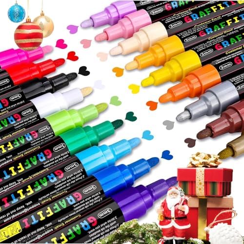 Amazon.com: SRUOLOC Acrylic Paint Pens Paint Markers Set, 72 Colors ...